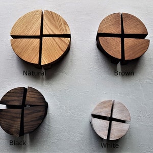 Half Moon Wood Knob Handles, Circular Half Cabinet Pulls, Hardware ...