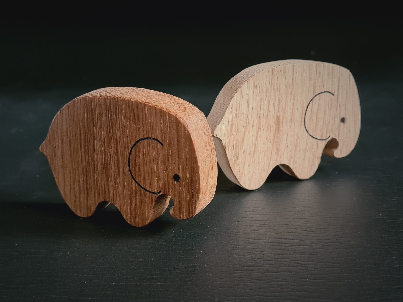 Elephant Knobs for Nursery, Safari Animal Hook, Baby Room Wooden Handle ...