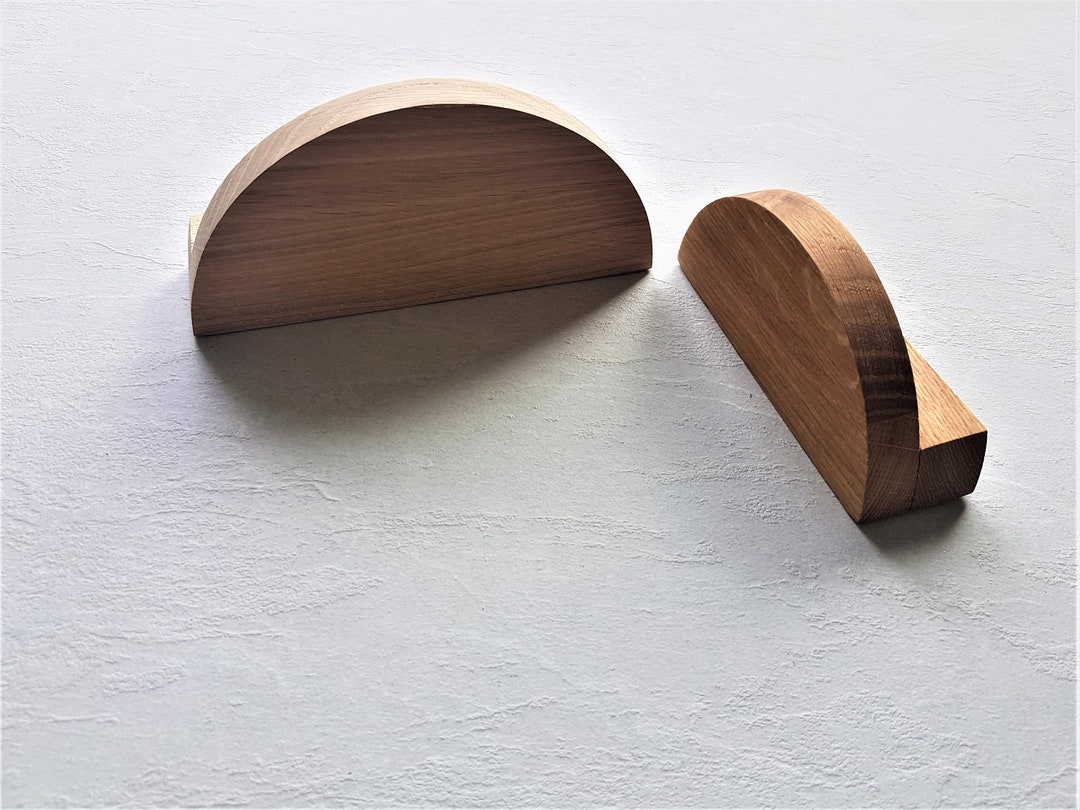 Semicircle Cabinet Pulls Half Moon Drawer Handles Wooden - Etsy