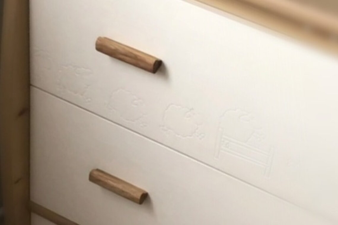 Elegant Long Furniture Handles, Modern Wooden Pulls OAK, Original ...