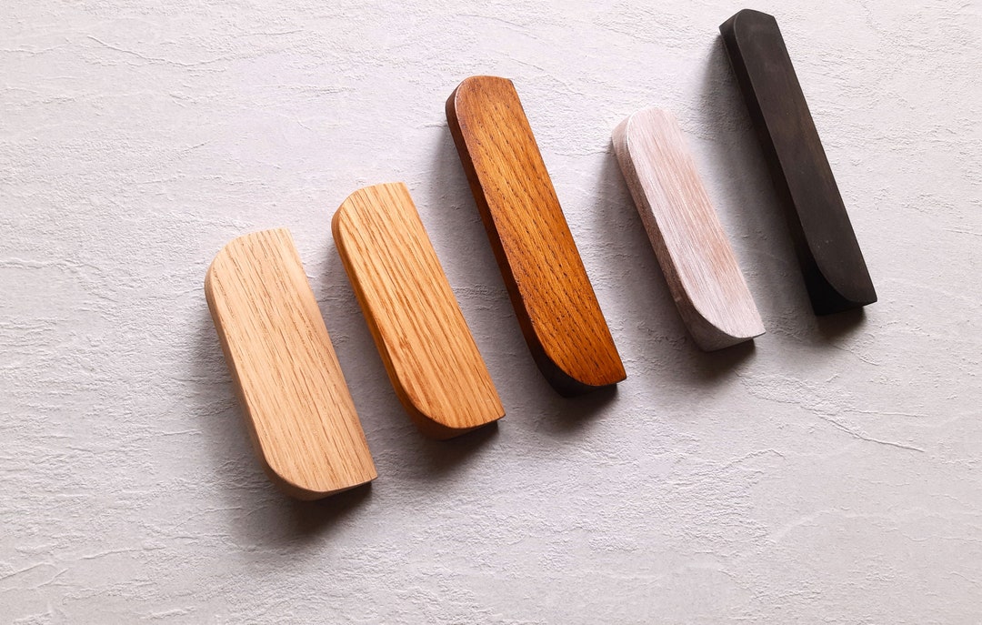 Oak Wood Handles, Dark Brown Cabinet Hardware, Natural Handles Pulls ...