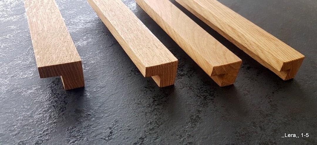 Wooden Pull Handles, Minimalist Cabinet Pulls, Long Drawer Handles ...