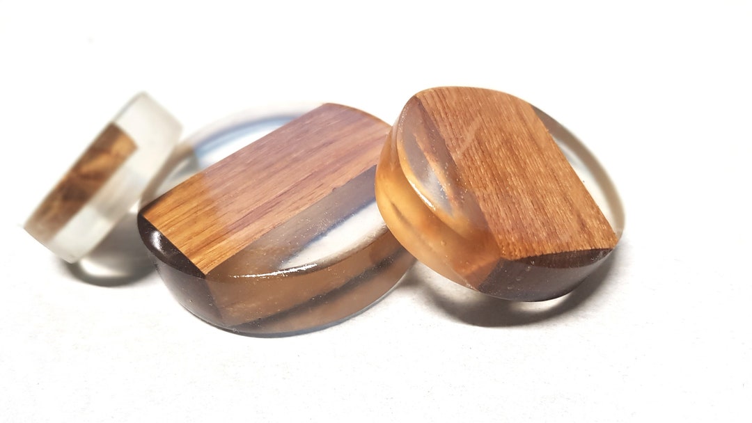 Transparent Modern Knobs Round Epoxy and Wood Handles Homemade Classic ...
