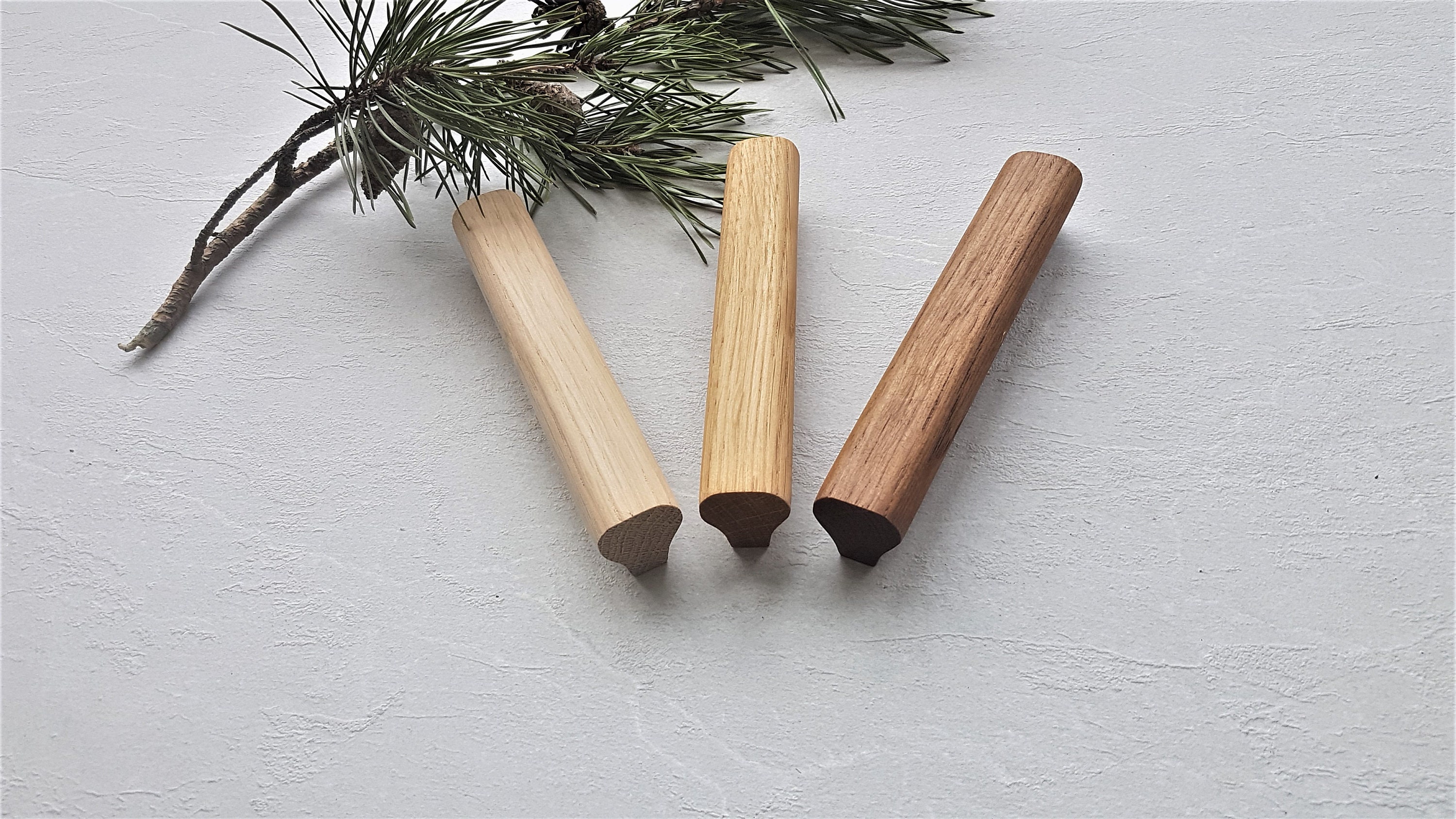 Elegant Long Furniture Handles, Modern Wooden Pulls OAK, Original ...