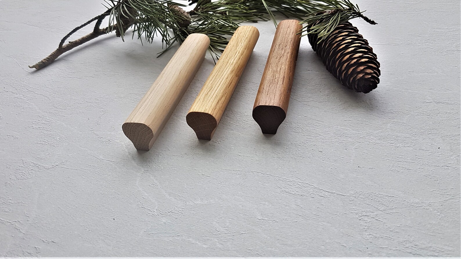 Elegant Long Furniture Handles, Modern Wooden Pulls OAK, Original ...