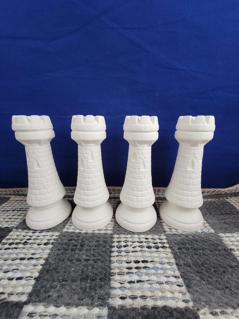 Ceramic Chess Set (32 Pieces), Large Ceramic Chess Set, Ceramic Bisque ...
