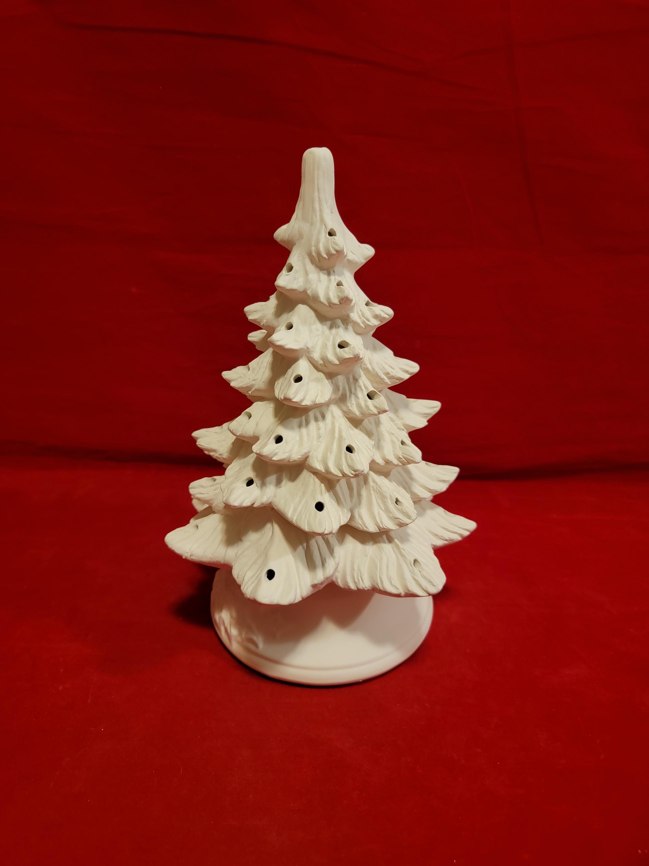 Ceramic Christmas Tree, Ready to Paint, Medium Christmas Tree With Base ...