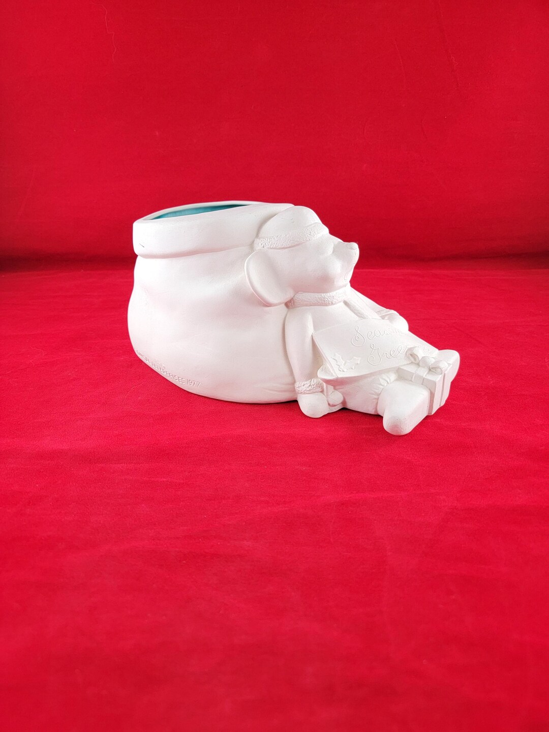 Ceramic Christmas Candy Dish, Sleeping Christmas Mouse Dish, Open Faced ...