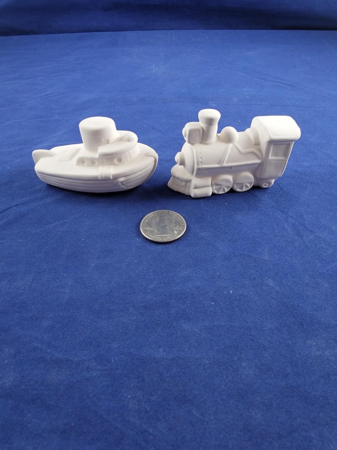 Ceramic Train, Ceramic Tugboat, Tugboat and Engine Figurines, Boat ...