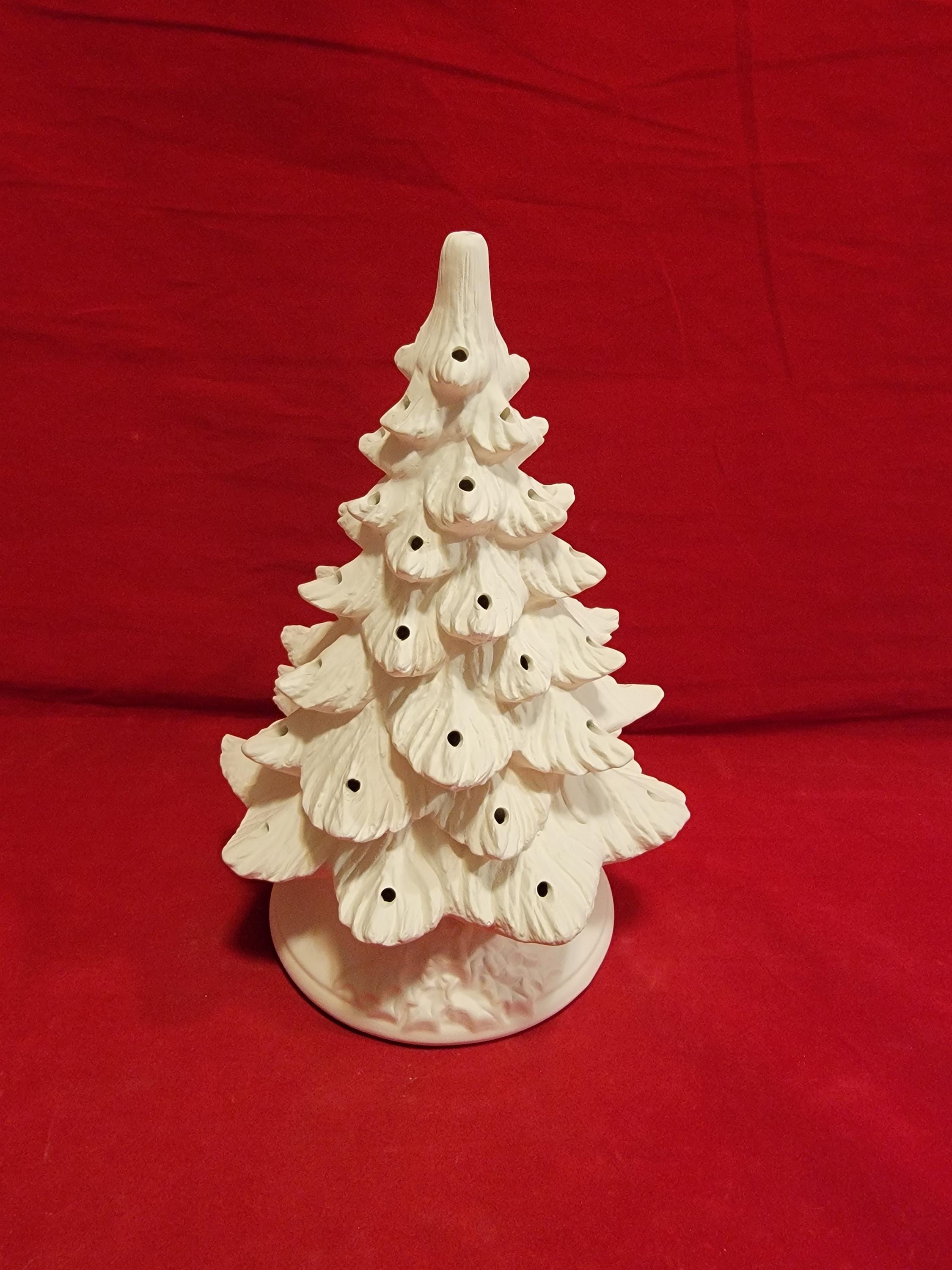 Ceramic Christmas Tree, Ready to Paint, Medium Christmas Tree With Base ...