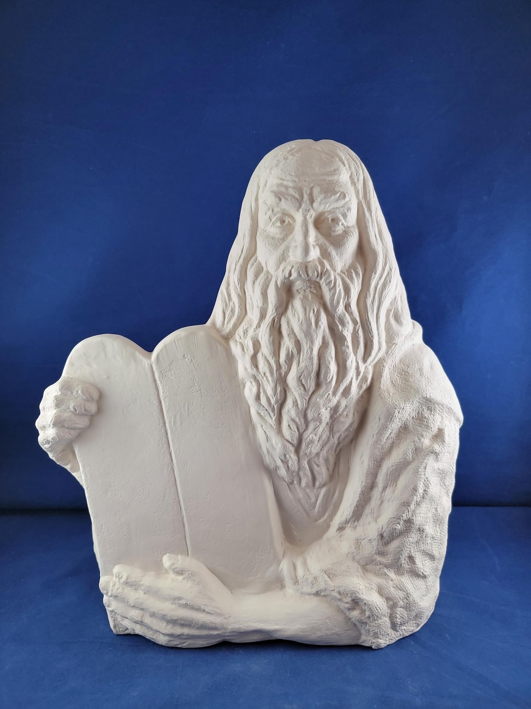 Ceramic Moses Figurine, Ceramic Moses Holding the Ten Commandments ...