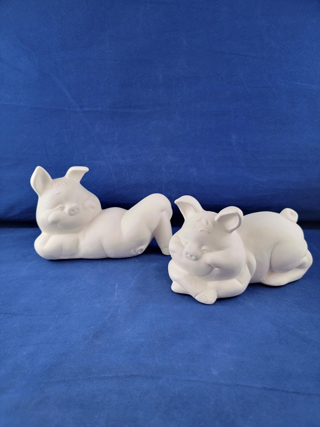 Ceramic Pigs (set of 2), Ceramic Bisque Pig Figurines, Cute Pig ...
