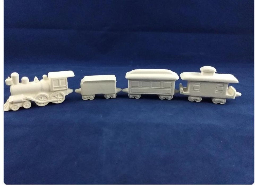 Ceramic Train, Ready to Paint Train, Small Train Figurine, U Paint ...
