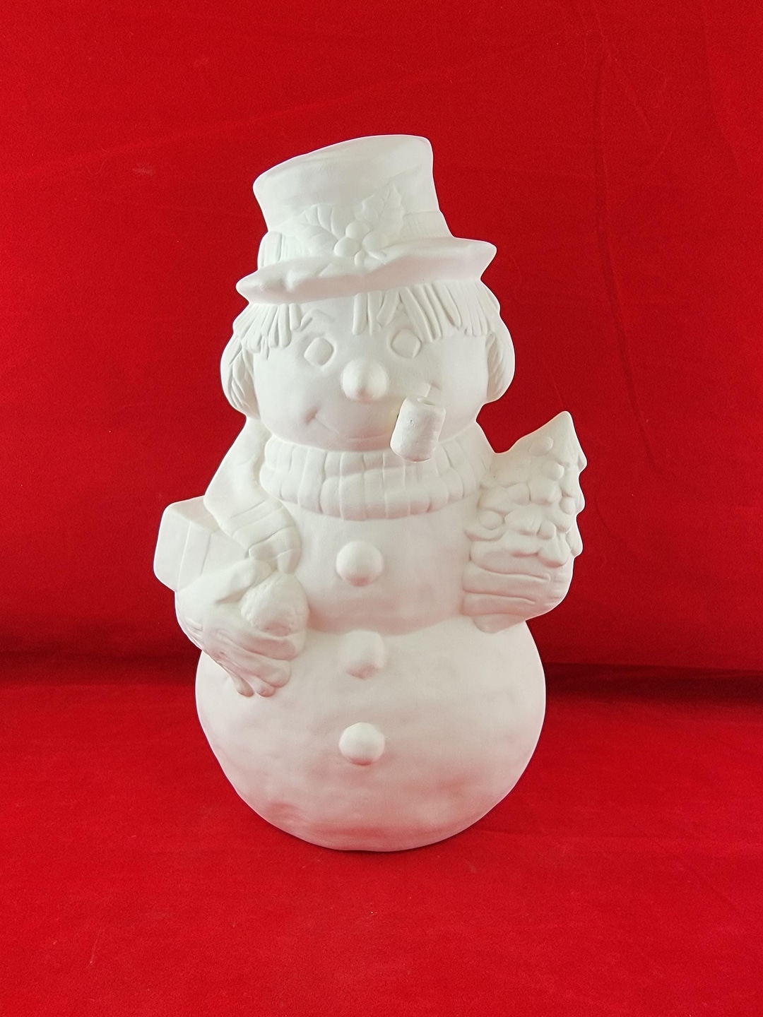 Ceramic Snowman, Snowman With Pipe, Ready to Paint, Ceramic Bisque ...