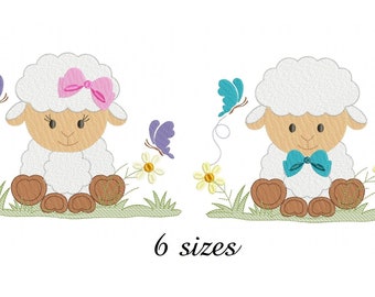 Lamb embroidery | Etsy