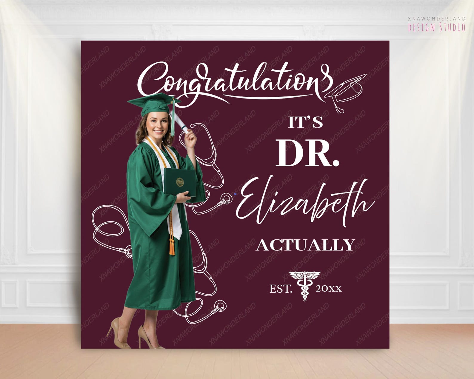 It's Doctor Med School Graduation Backdrop, 2025 Medical Graduate ...