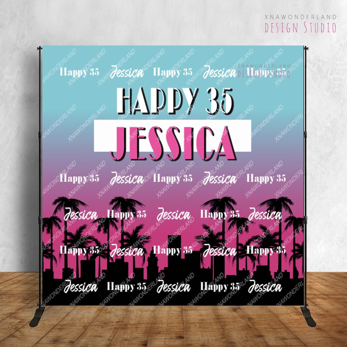 Miami Vice Backdrop Banner, Custom Miami Vice, 80s Party Backdrop, 80s ...