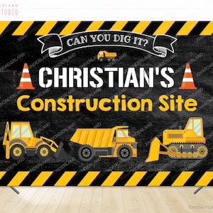 Construction Site Banner, Dump Truck Backdrop, Excavator Backdrop ...