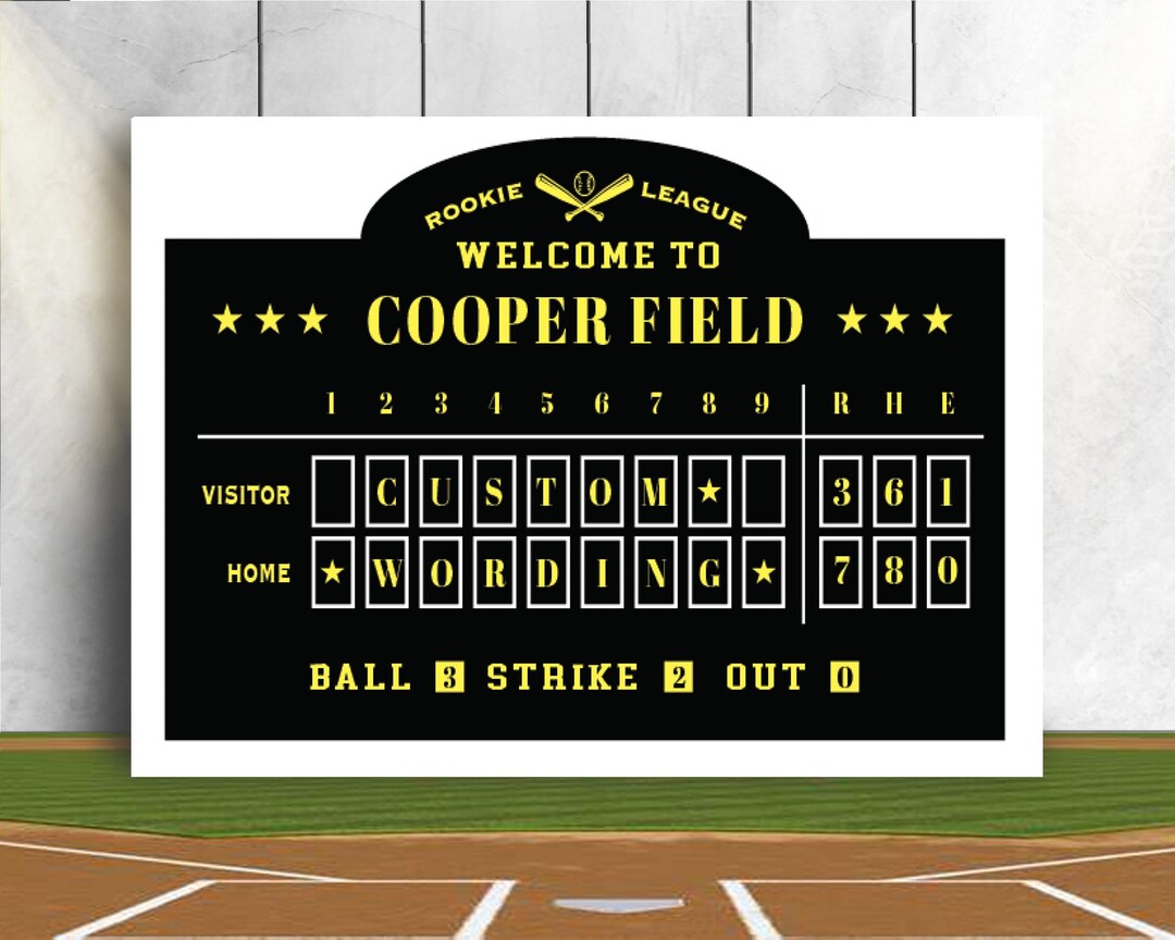 Custom Baseball Scoreboard Backdrop, Baseball First Birthday ...
