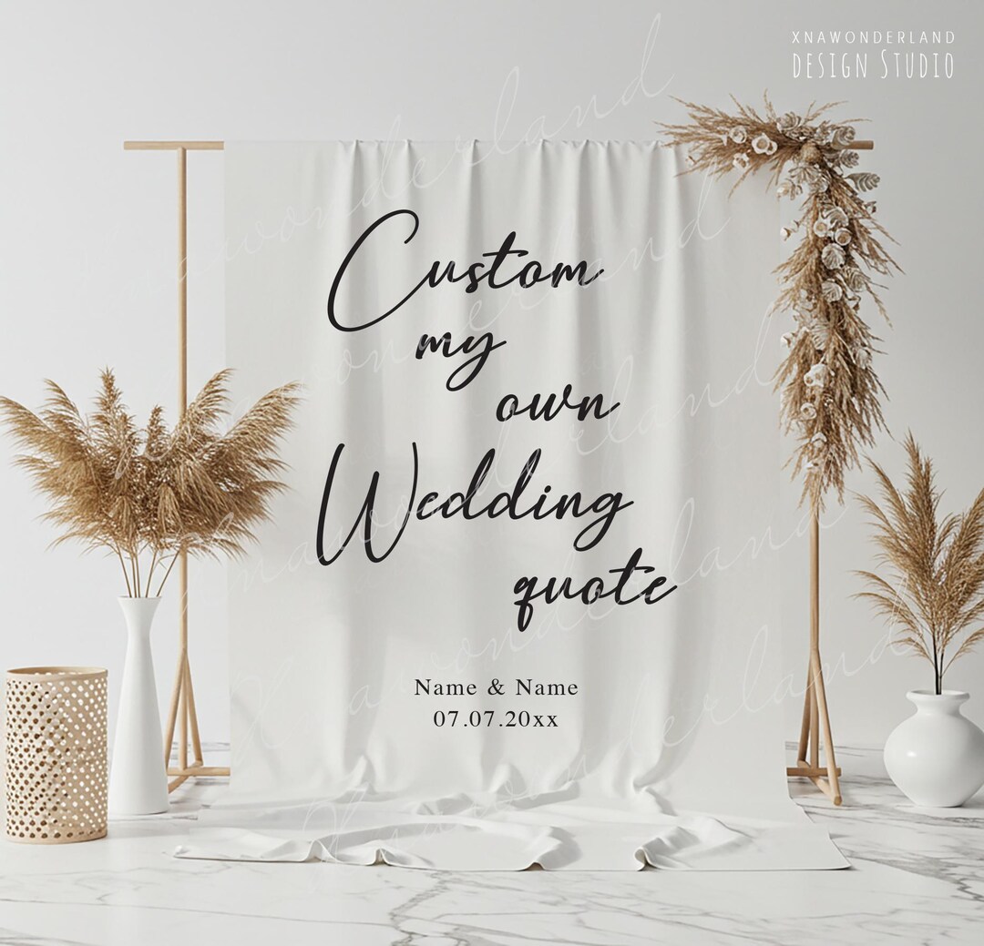 Custom Quote Backdrop, Custom Quote Banner, Custom Wedding Quote ...