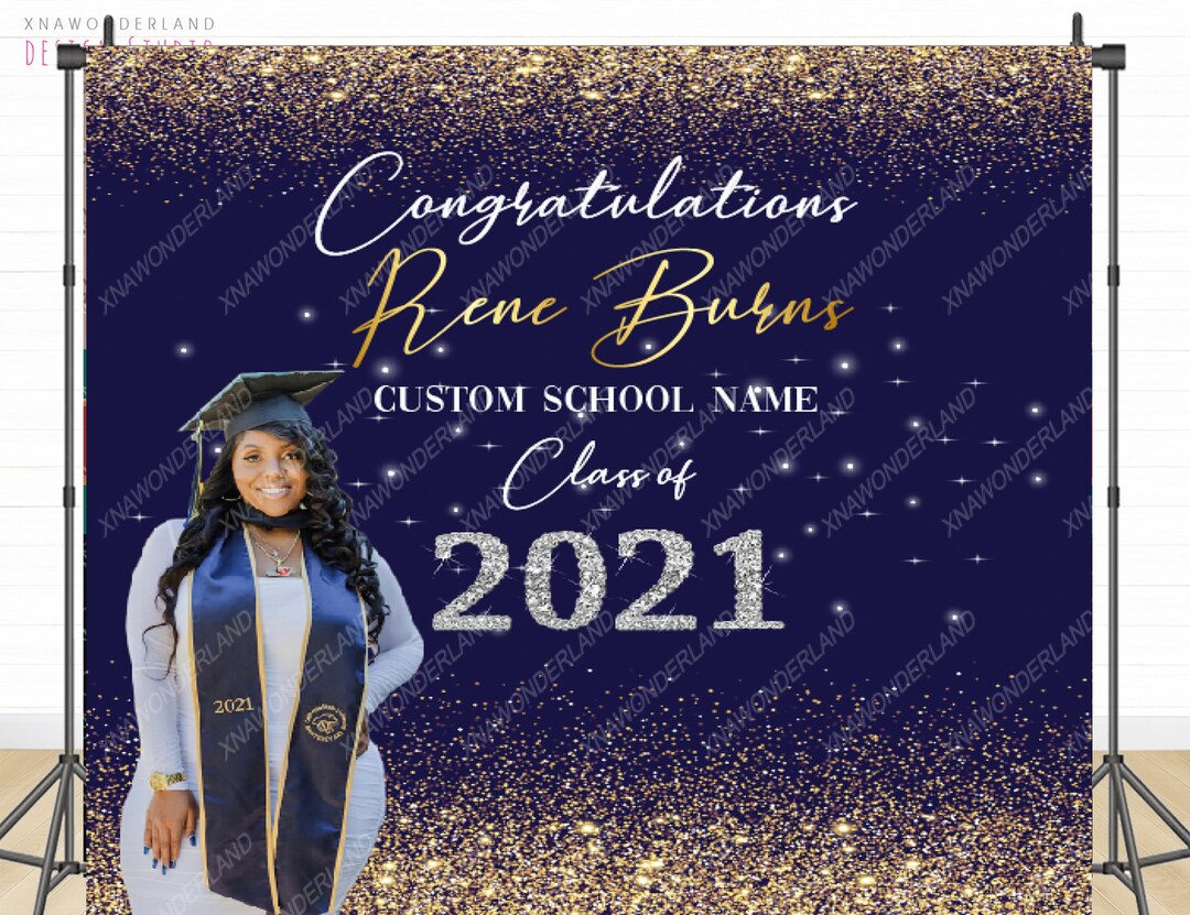 Custom Photo Graduation Backdrop, 2025 Graduate Celebration, Class of ...