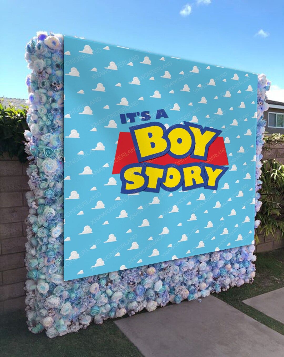 It's a Boy Story, Boy Story Backdrop, Custom Baby Shower Backdrop, Baby ...
