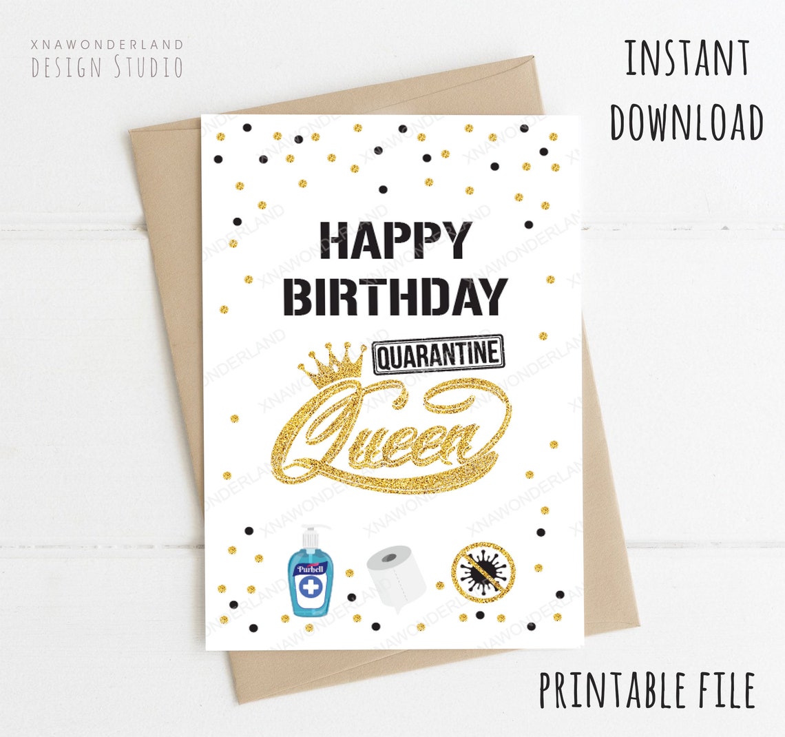 Printable Birthday Card Social Distance Card Quarantine - Etsy