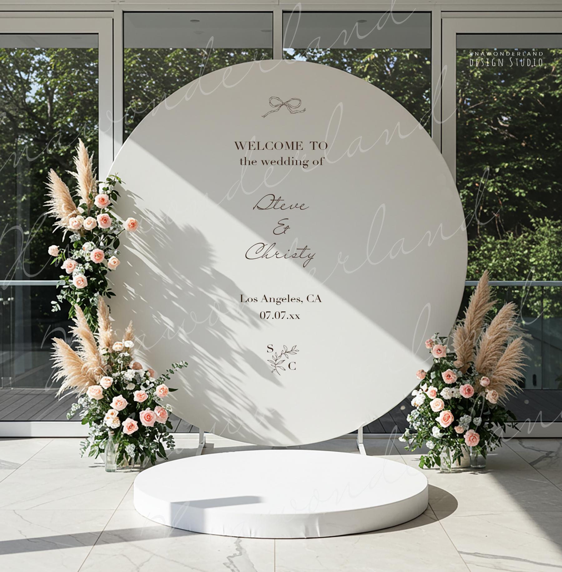 Custom Round Wedding Backdrop Cover, Custom Circle Backdrop, Custom ...