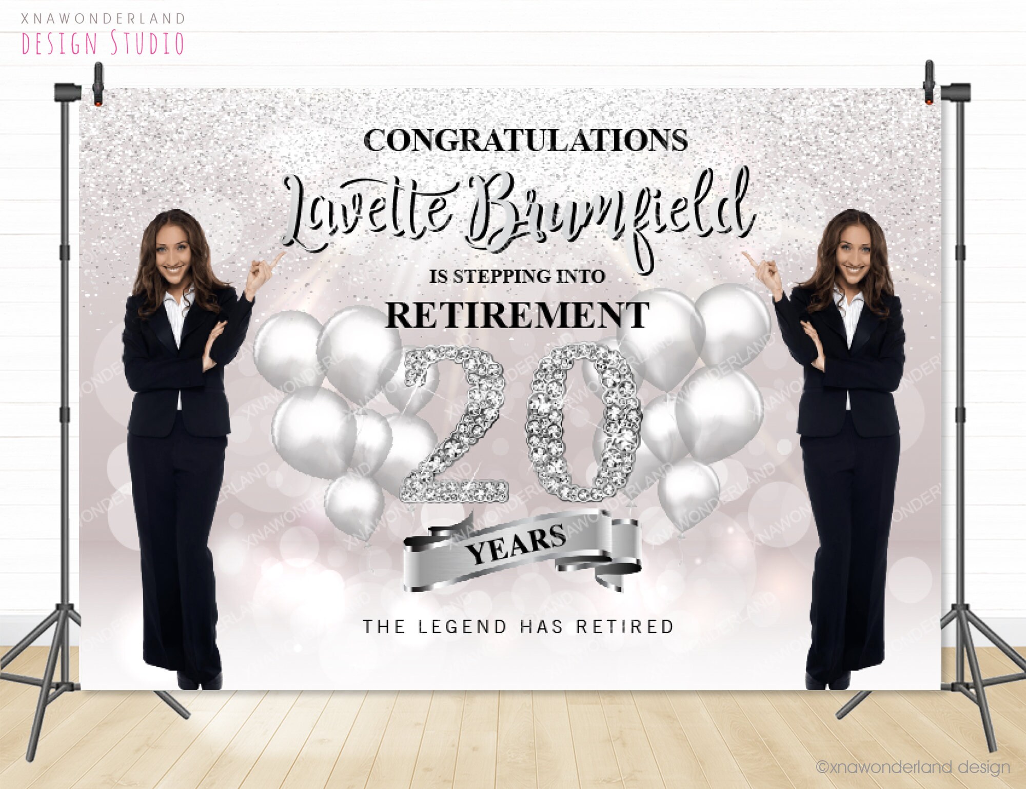 Custom Backdrop, Custom Image Banner, Retirement Party, Retirement ...