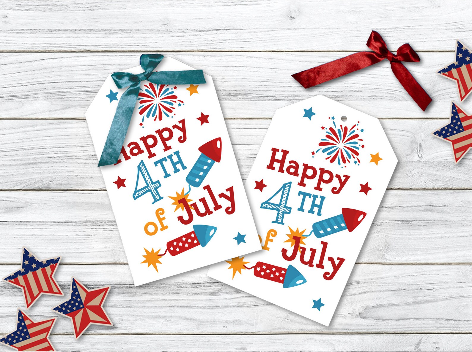 Forth of July PRINTABLE Fourth of July Gift Tags July 4th - Etsy
