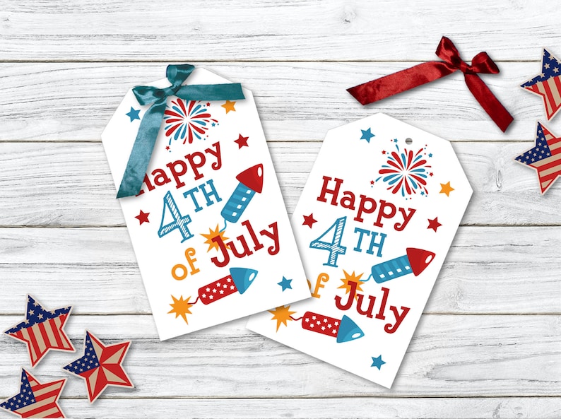 Forth of July PRINTABLE, Fourth of July Gift Tags, July 4th Instant ...