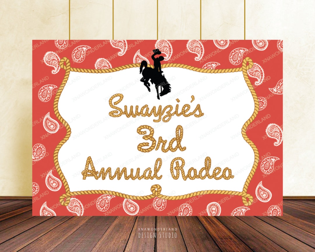 Western Cowboy Backdrop, Rodeo Birthday Banner, Rodeo Party Decor, My ...