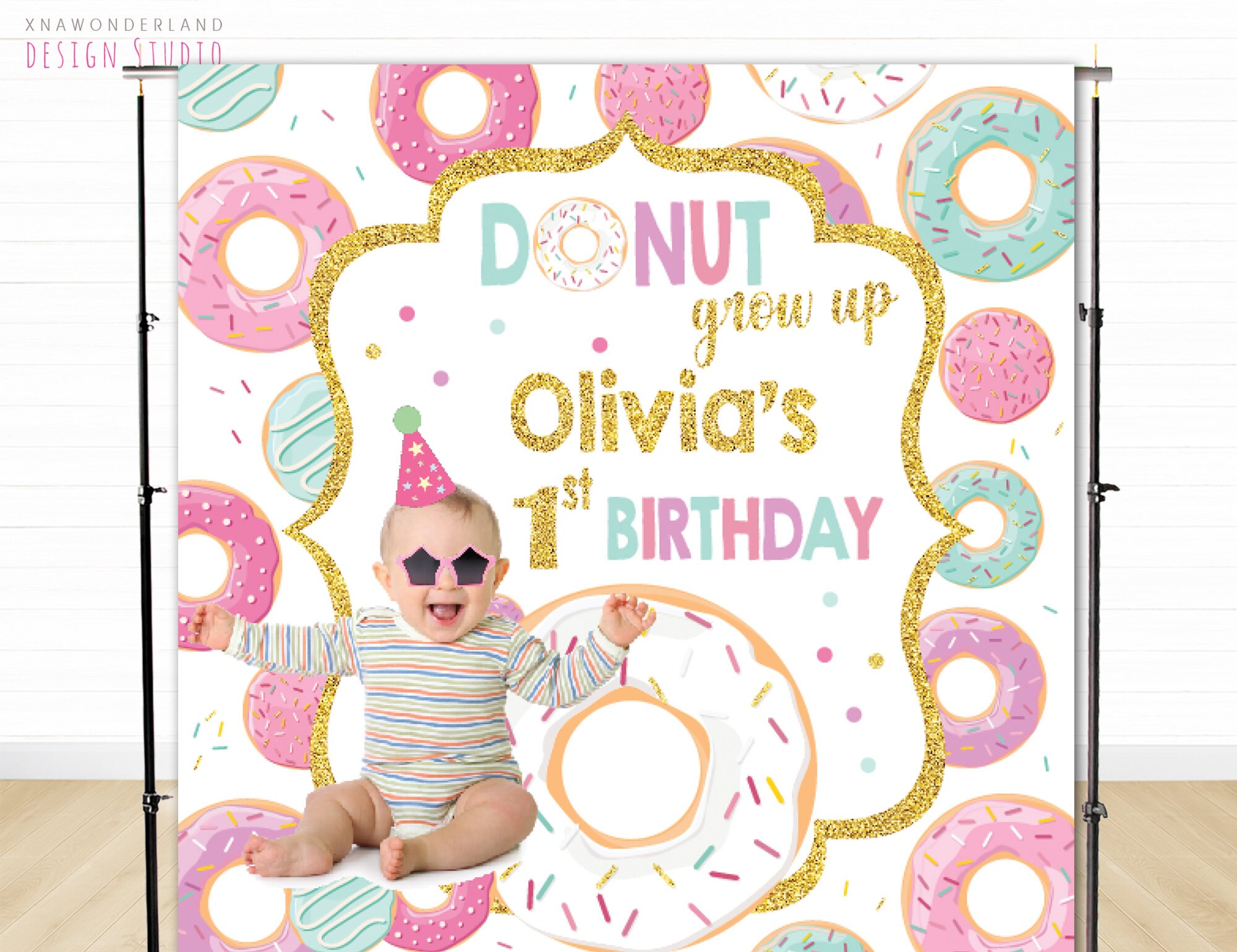 Digital Only Donut Party Backdrop Donut Birthday Party - Etsy