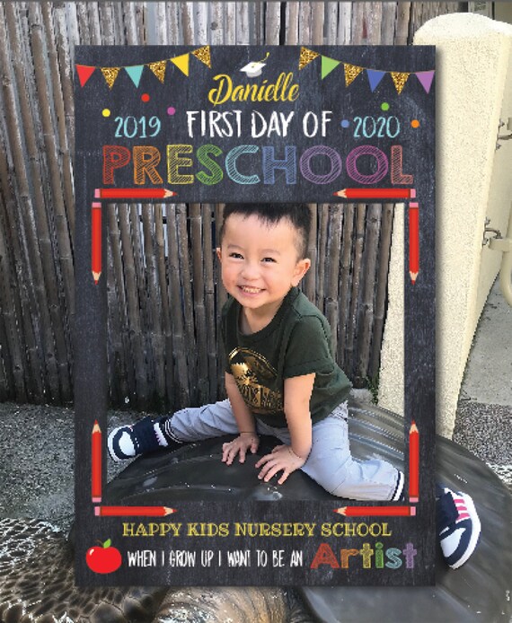 Back to school photo frame custom back to school first day | Etsy