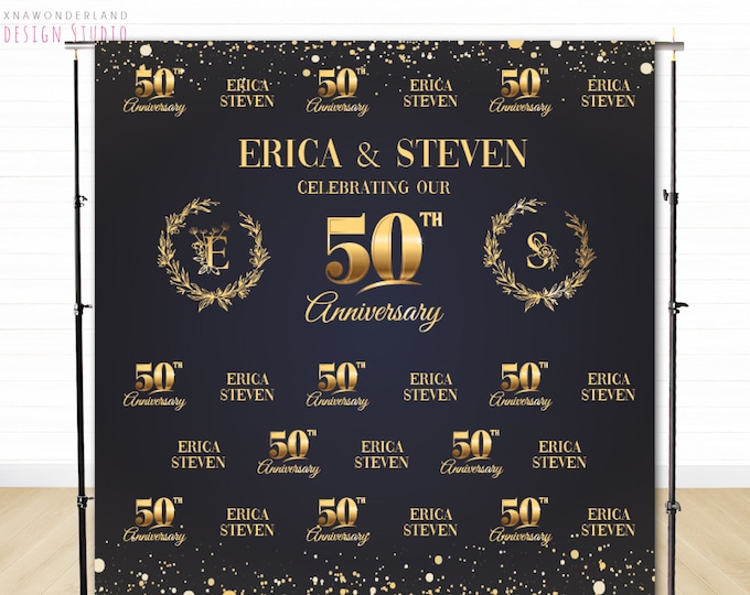50th Anniversary Photo Backdrop Golden Anniversary Backdrop | Etsy