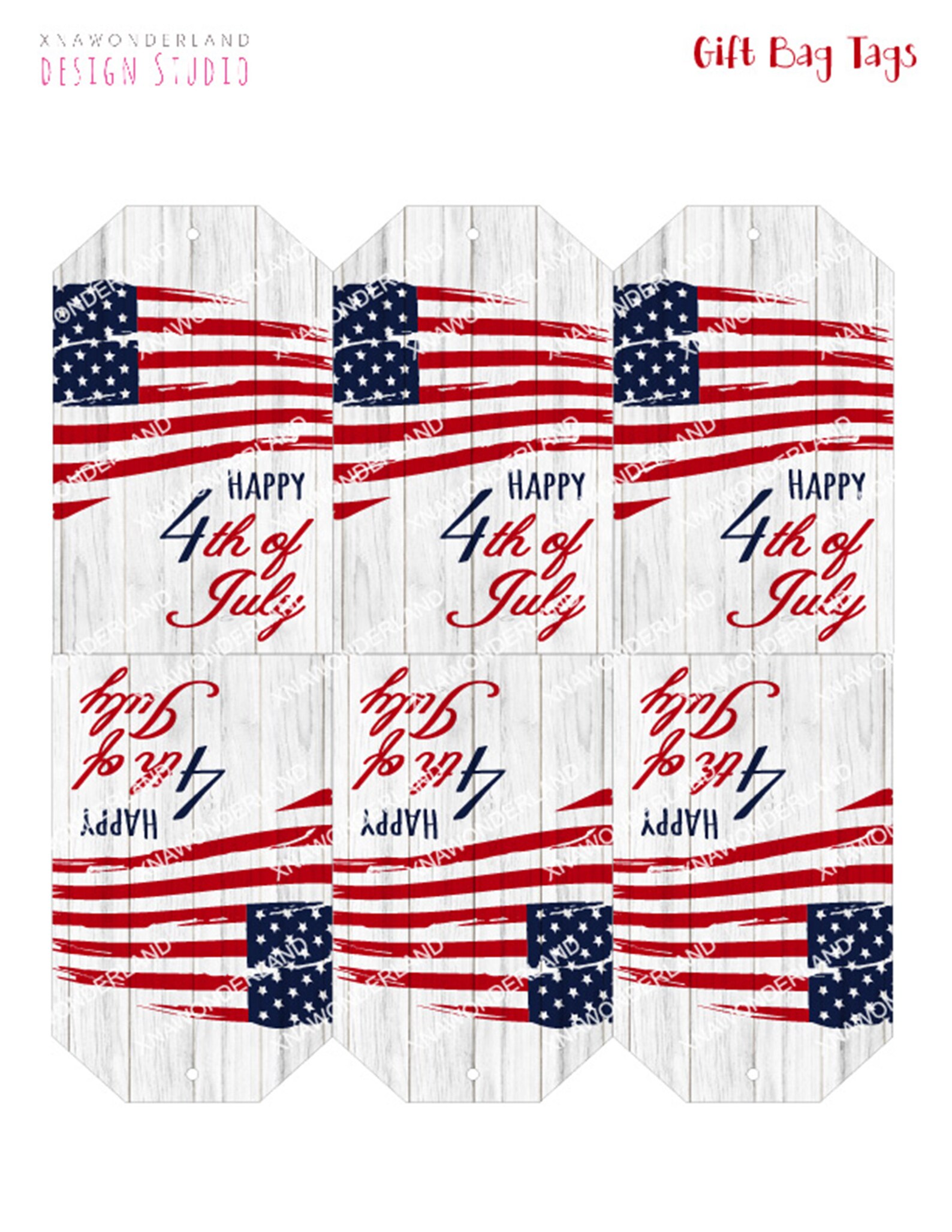 Forth of July PRINTABLE Fourth of July Gift Tags July 4th | Etsy