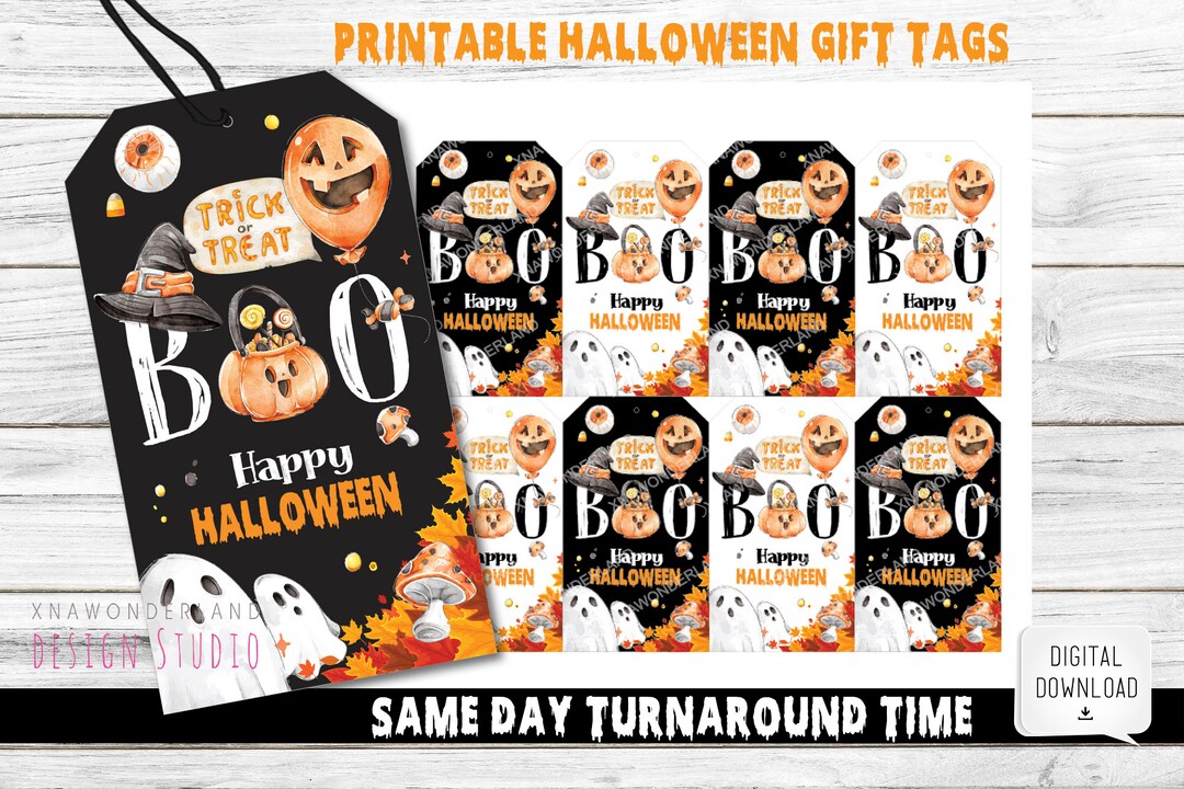 Halloween Favor Tags, Halloween Tags, Ghost Halloween Tags, Boo Tags ...