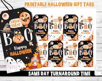 Halloween Favor Tags, Halloween Tags, Ghost Halloween Tags, Boo Tags ...