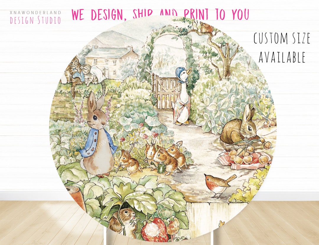 Peter Rabbit Round Backdrop, Peter Rabbit Party Banner, Peter Rabbit ...