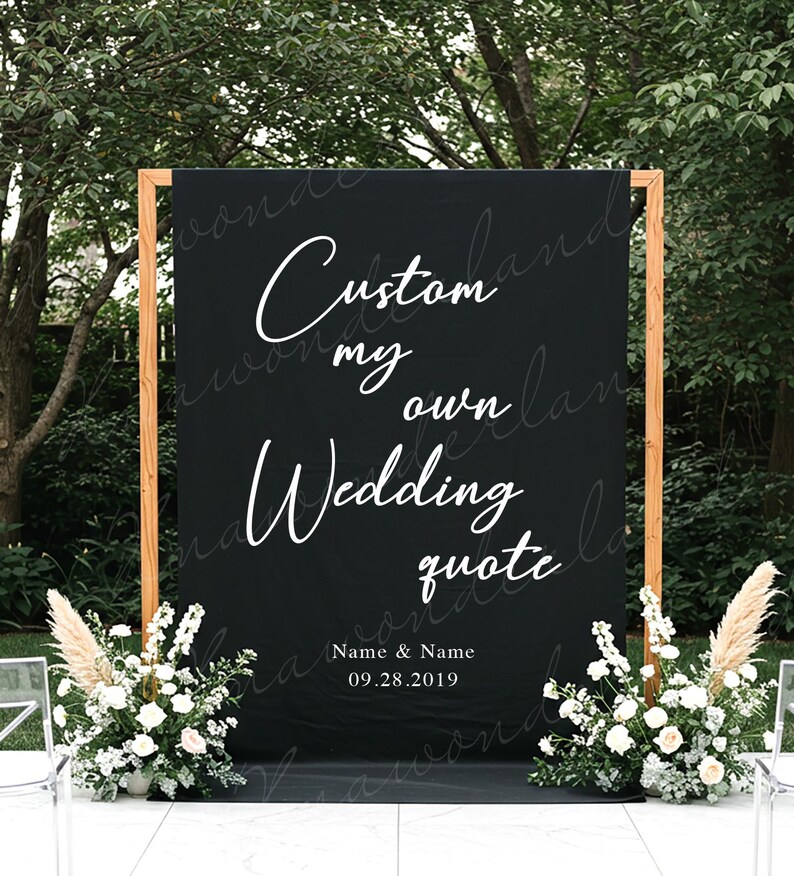 Custom Quote Backdrop, Custom Quote Banner, Custom Wedding Quote ...