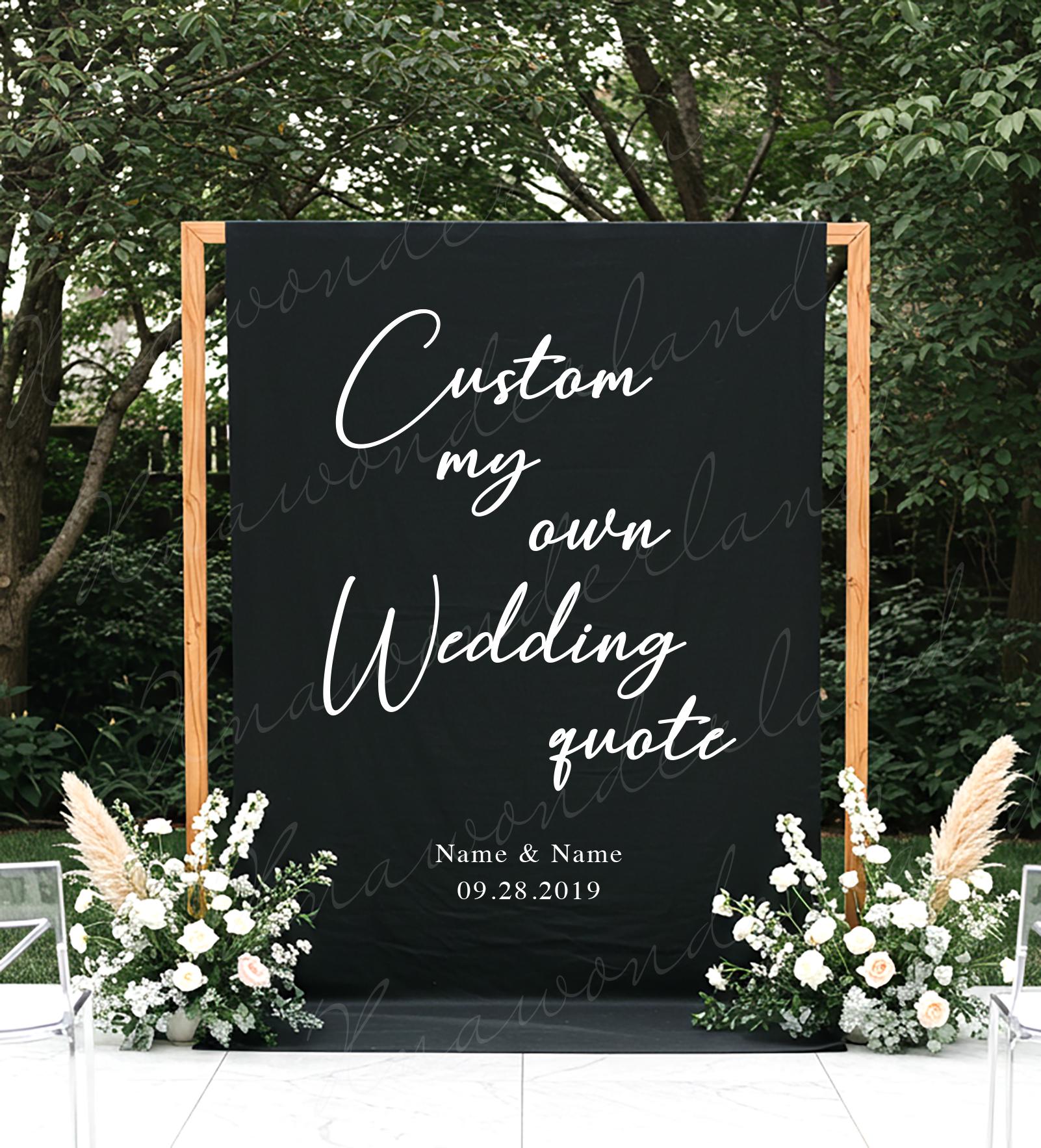 Custom Quote Backdrop, Custom Quote Banner, Custom Wedding Quote ...