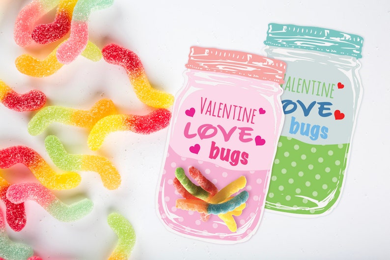 Valentine's Day Gift, Mason Jar Gift, Gummy Worm Favors, Worms Bugs ...