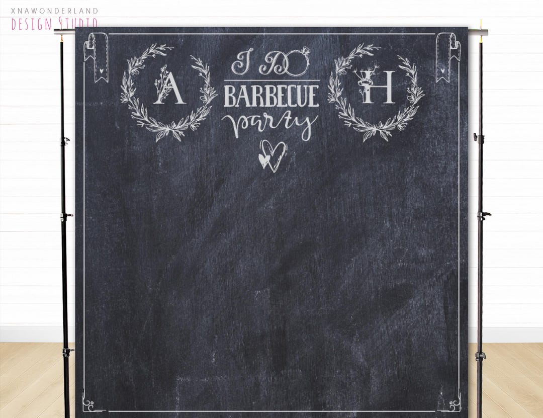 I DO Bbq Wedding Shower Backdrop, Wedding Barbecue Party Banner, I Do ...