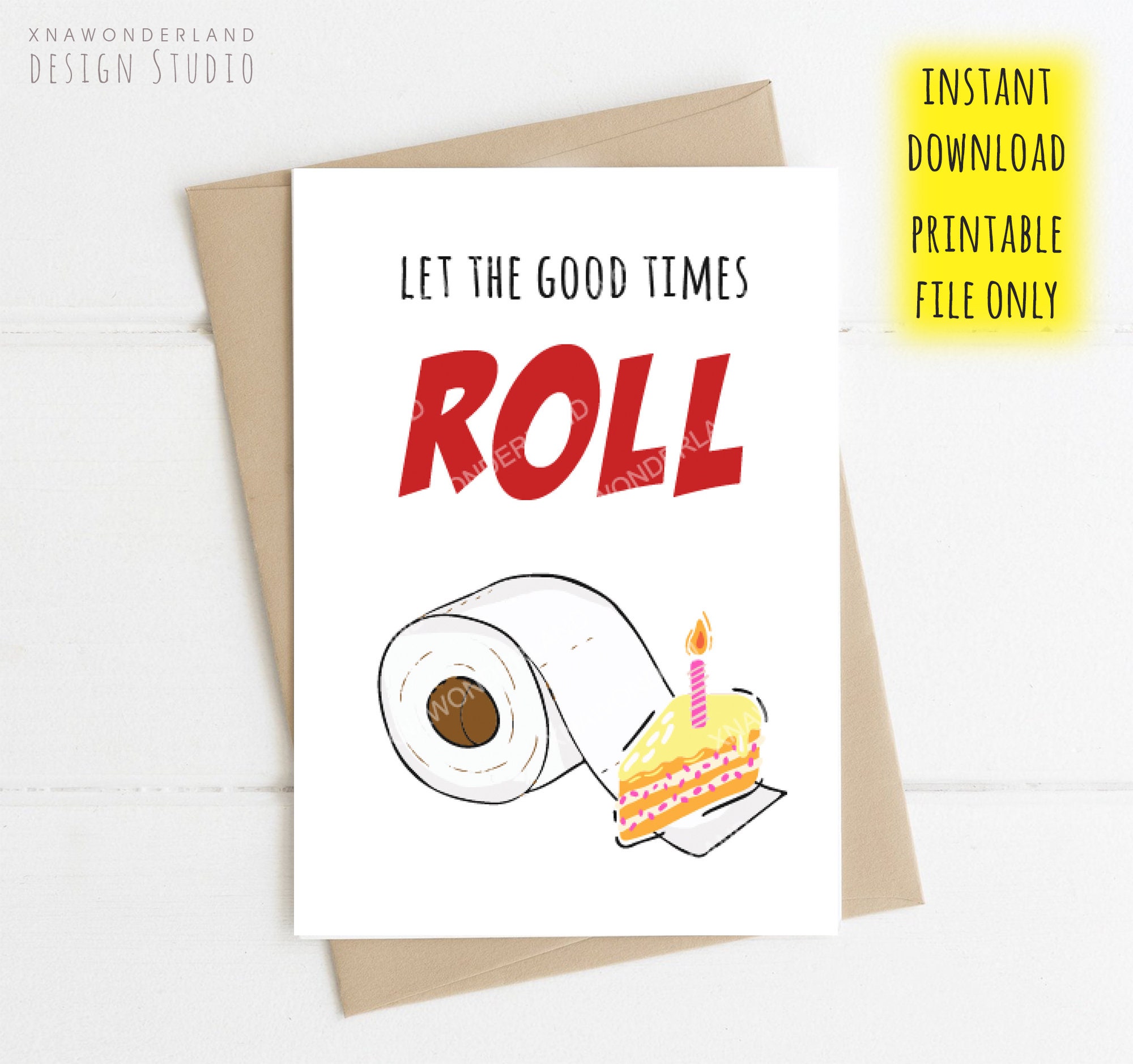 Good Times Roll, Toilet Paper Birthday Card, Funny Quarantine Card ...