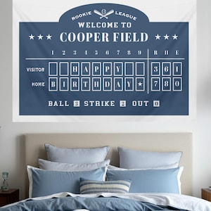 Custom Baseball Scoreboard Backdrop, Baseball First Birthday ...