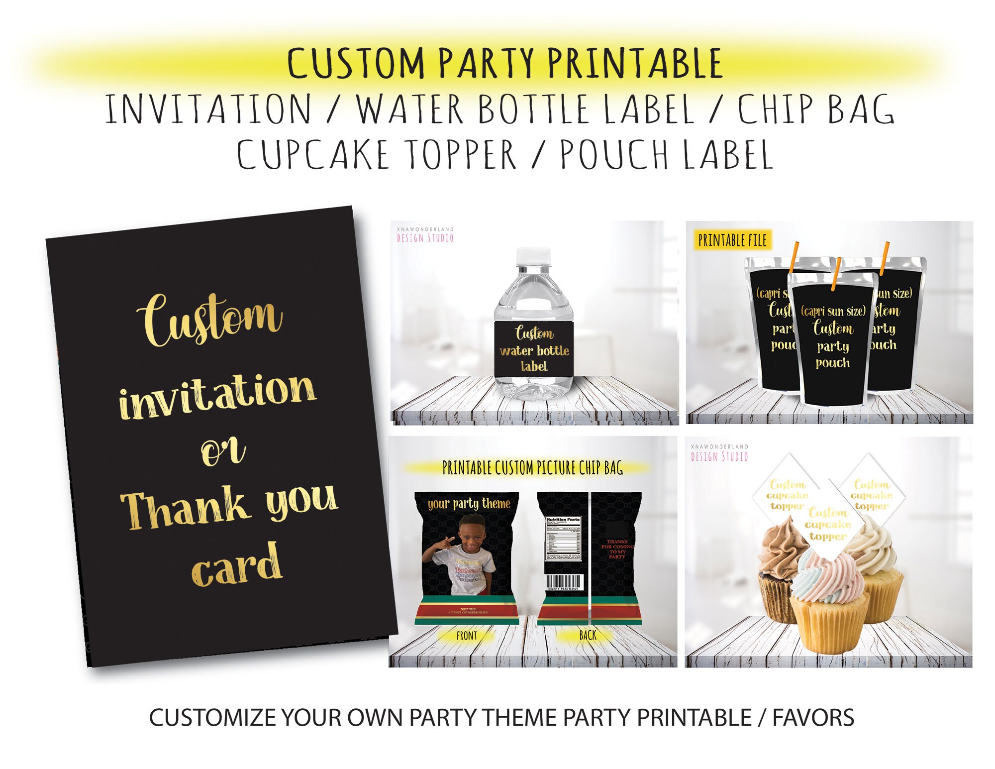 Custom Party Printable, Custom Party Bundles, Custom Party Favors ...