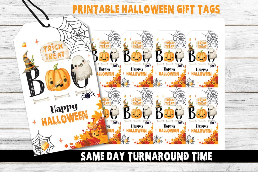 Halloween Favor Tags, Halloween Tags, Ghost Halloween Tags, Boo Tags ...