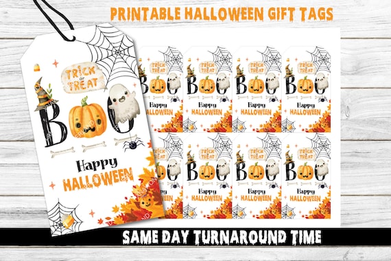 Halloween Favor Tags Halloween Tags Ghost Halloween Tags - Etsy