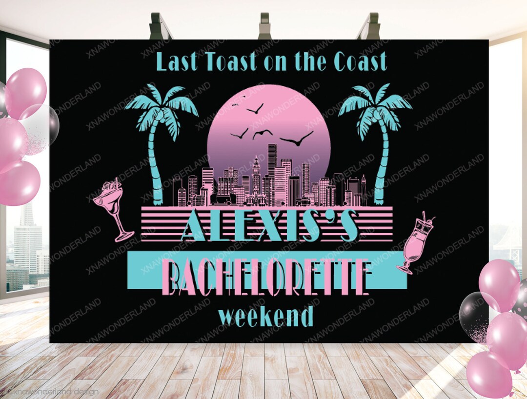 Miami Vice Bachelorette Weekend Backdrop, Retro Bachelorette Party ...