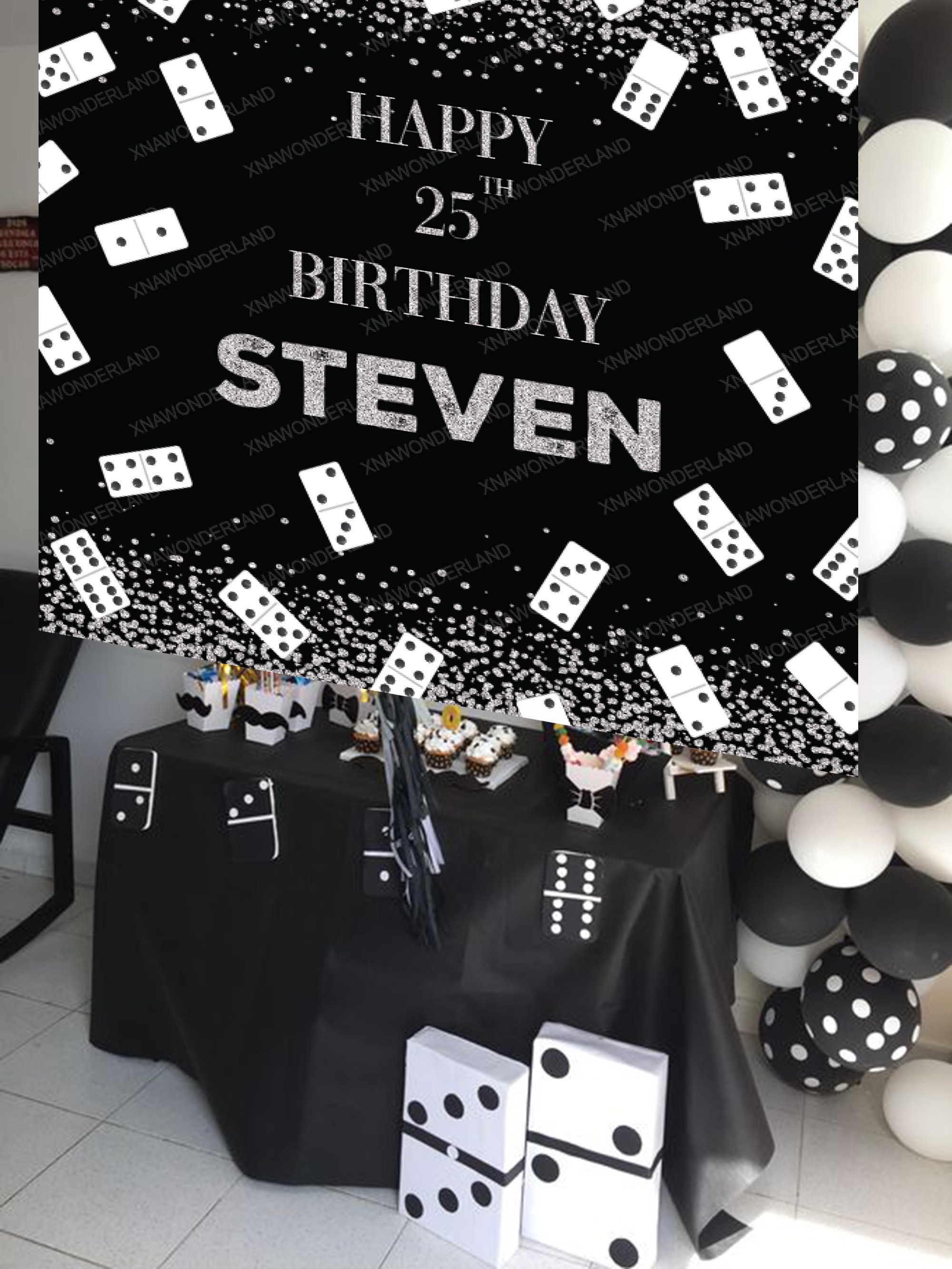 Domino Backdrop, Domino Party Banner, Domino Birthday, Gamble Backdrop ...